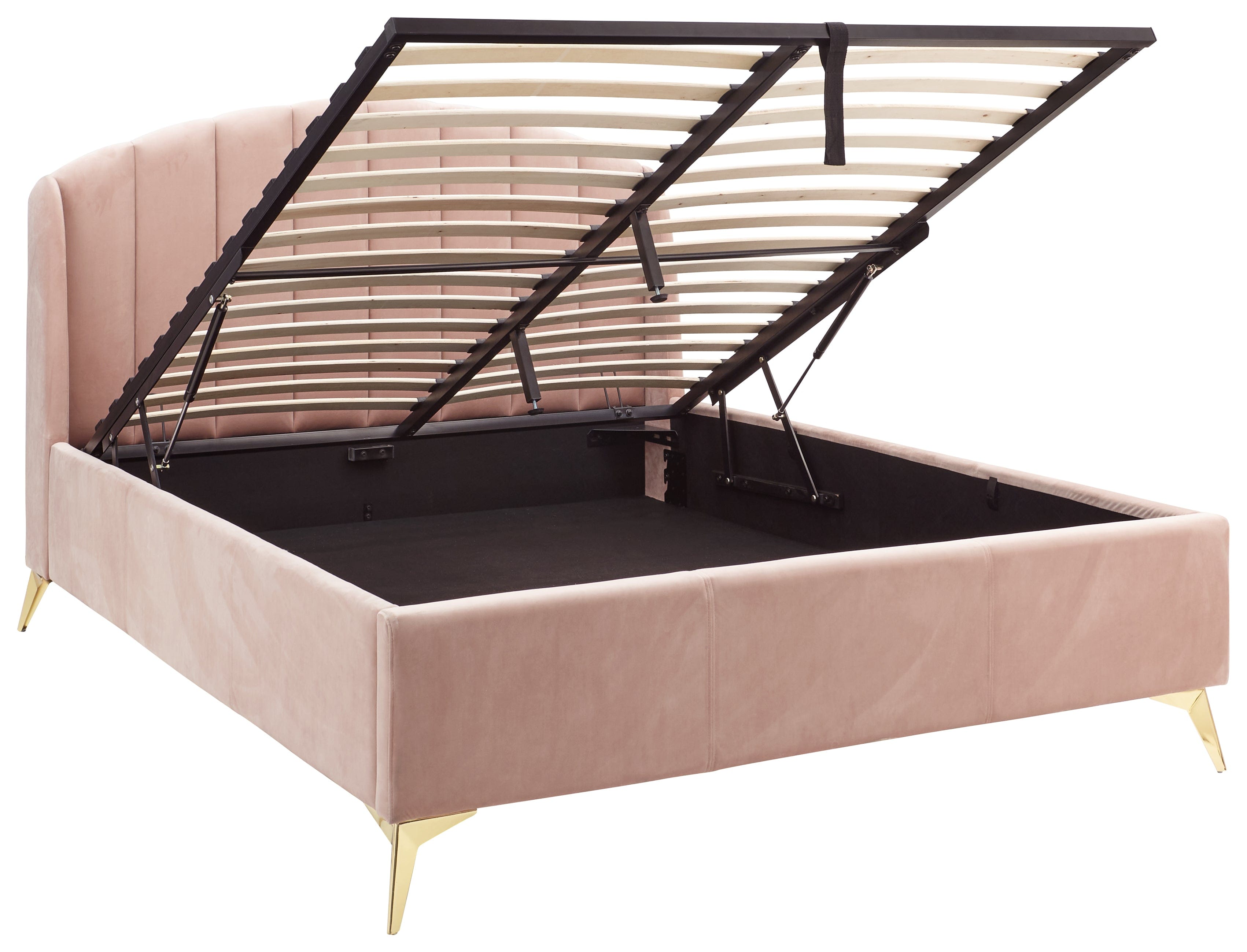 Pettine End Lift Ottoman Bed Pink Gold